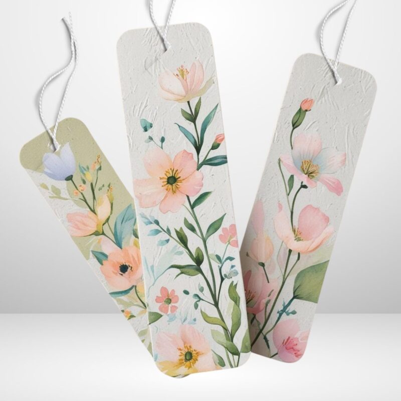 SET DE 10 MARCALIBROS EN PAPEL PLANTABLE "DISEÑO FLORAL" - DecorGreen ...