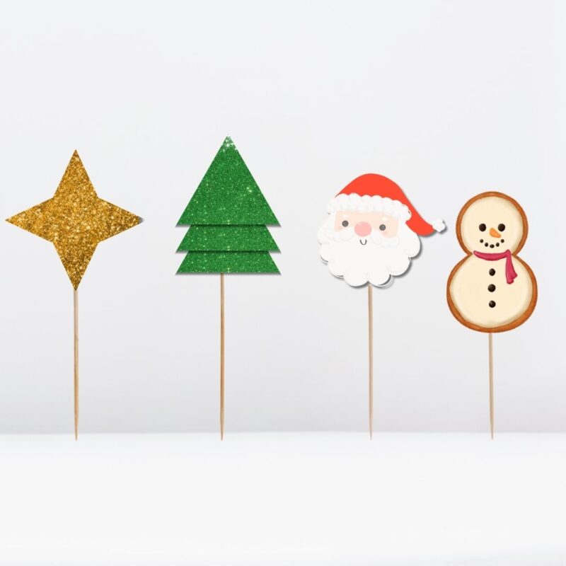8 FIGURAS NAVIDEÑAS "TOPPERS PARA TORTAS" - DecorGreen Chile Tienda ...